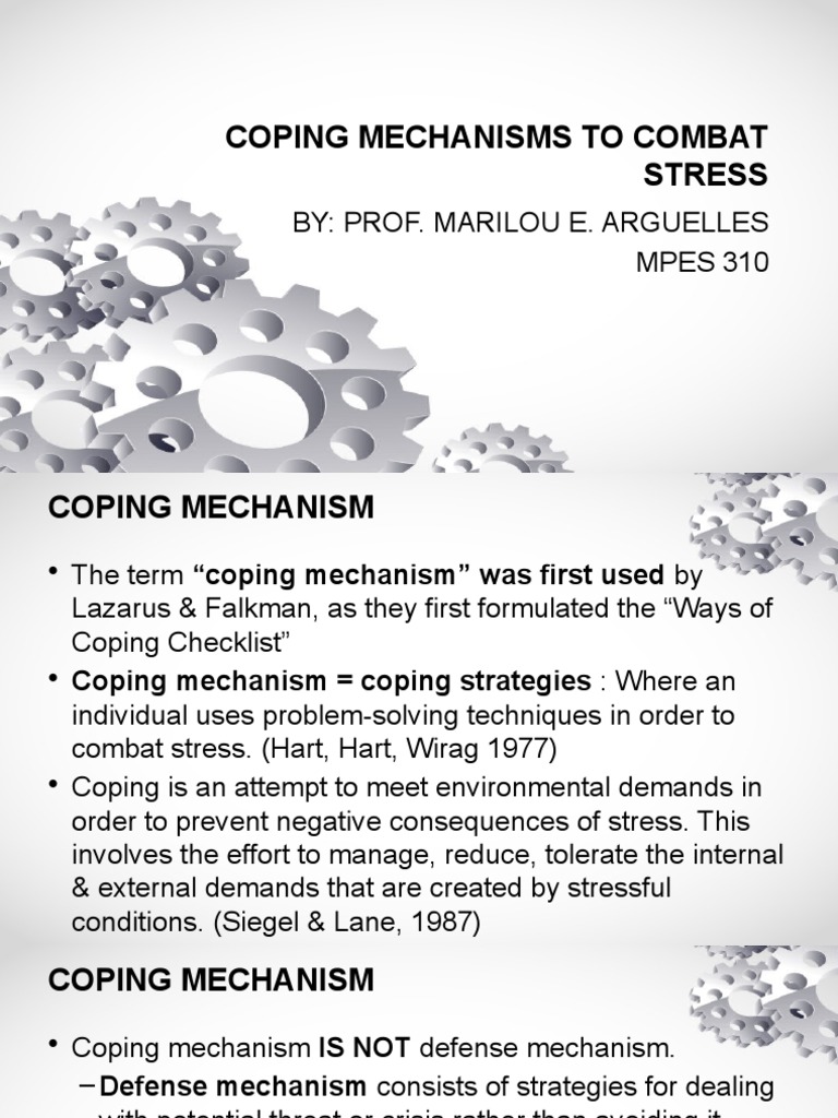 Week 3B_Chapter 4_Coping Mechanisms to Combat Stress | PDF | Stress ...