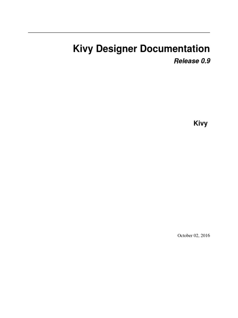 Kivy Designer | PDF | Command Line Interface | Graphical User Interfaces
