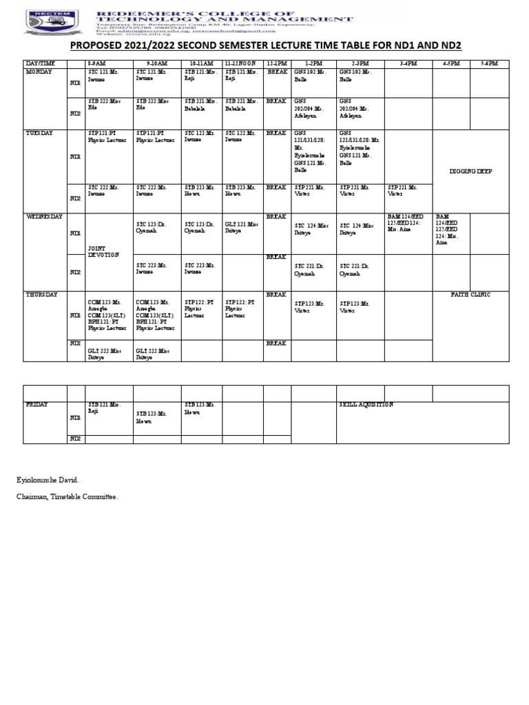 Edited SLT TIMETABLE | PDF