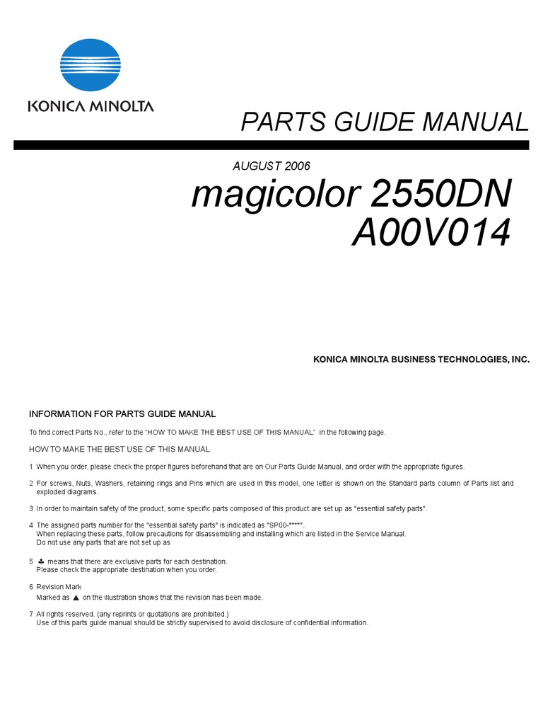 Konica Minolta 2550 Serivice Manual | PDF | Arabian Peninsula | Gear