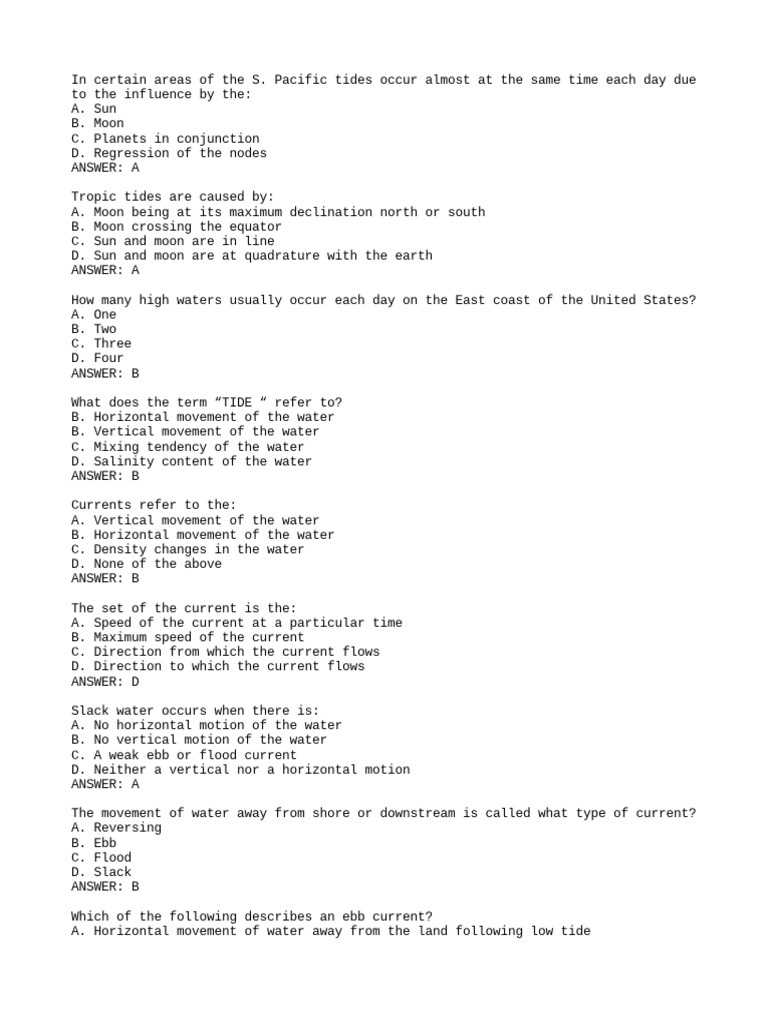 Understanding Tides, Currents, and Chart Datums | PDF | Tide | Earth ...