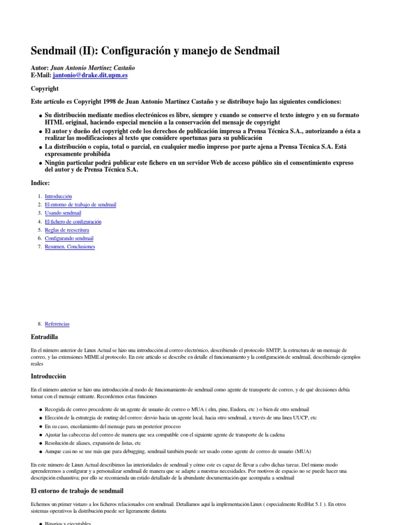 Sendmail Configuracion y Manejo | PDF | sistema de nombres de dominio ...