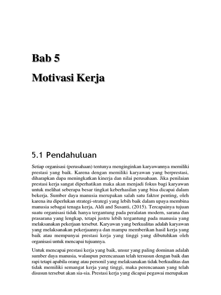 Modul 5 - Motivasi Kerja | PDF
