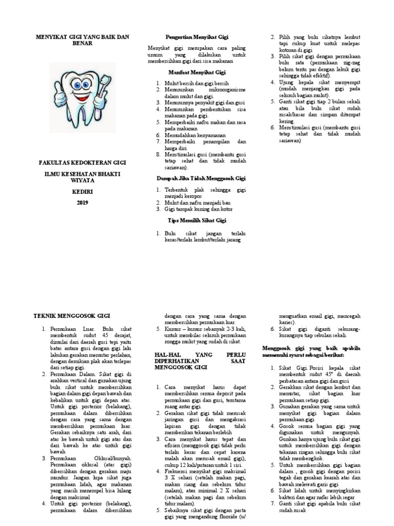Panduan Menyikat Gigi yang Benar | PDF