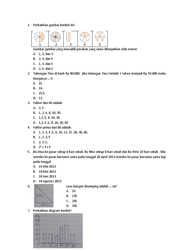 Kisi MTK 2122 Lat Soal | PDF