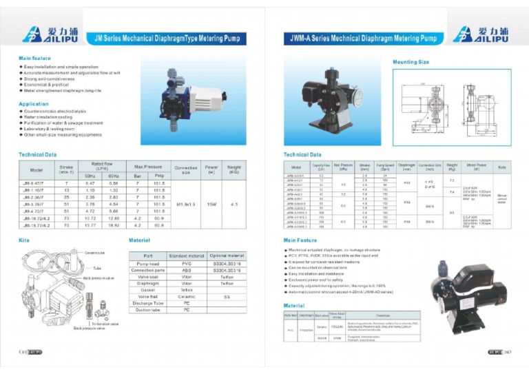 Brosur Dosing Pump Ailipu | PDF