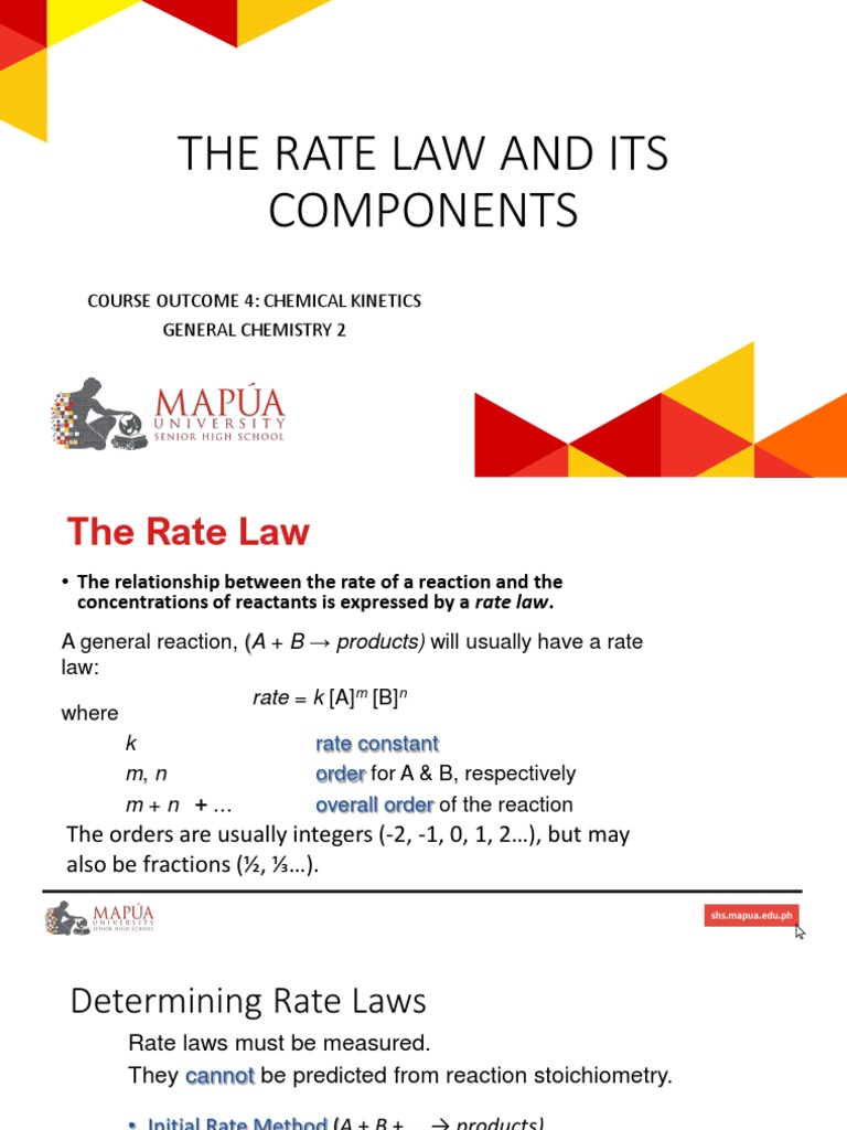 Understanding Rate Laws in Reactions | PDF | Chemical Kinetics ...