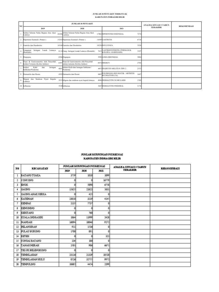 10 Penyakit Terbanyak Permintaan PEP 2022 | PDF