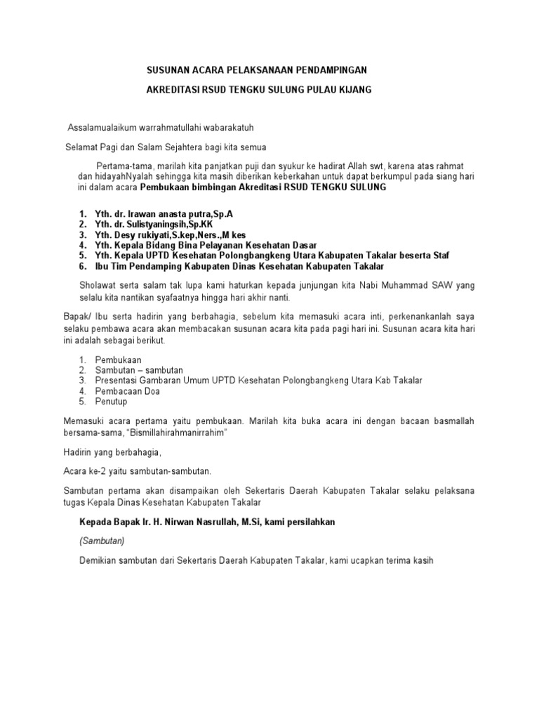 Susunan Acara MC Akreditasidocx | PDF