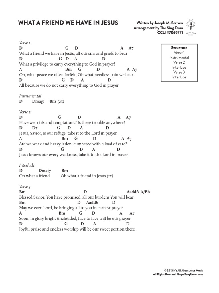 What A Friend We Have In Jesus Pdf