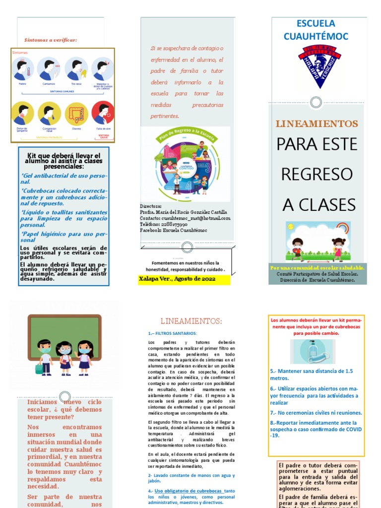 Triptico Inicio de Clases 2022-1 | PDF | Ciencias de la Salud