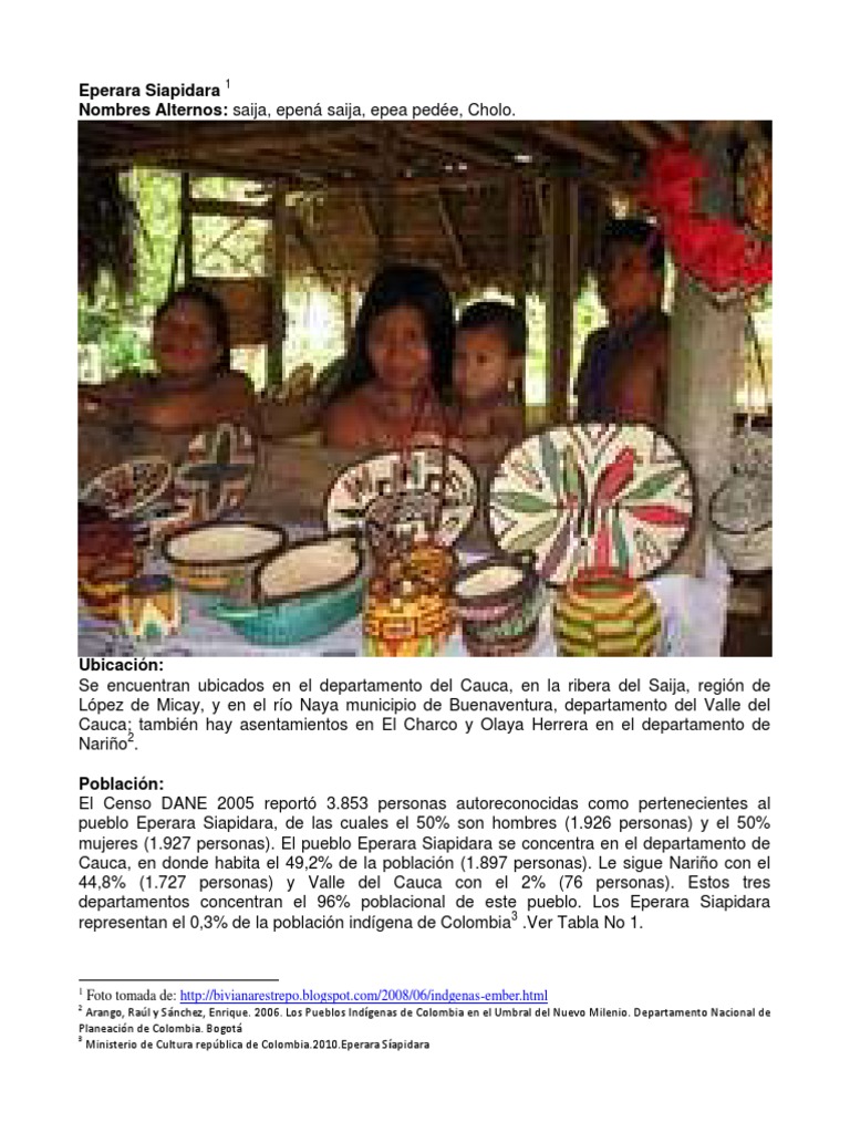 Pueblo Eperara Siapidara | PDF