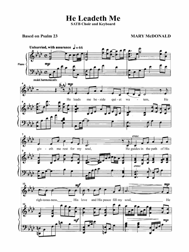 He Leadeth Me - Mary McDonald | PDF