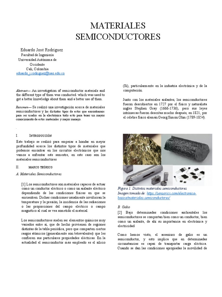 Materiales Semiconductores | PDF | Semiconductores | Germanio