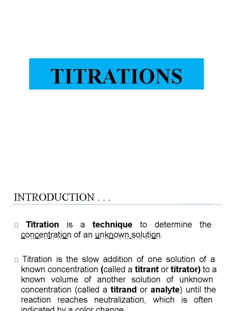 Tit Rations | PDF | Titration | Chemistry