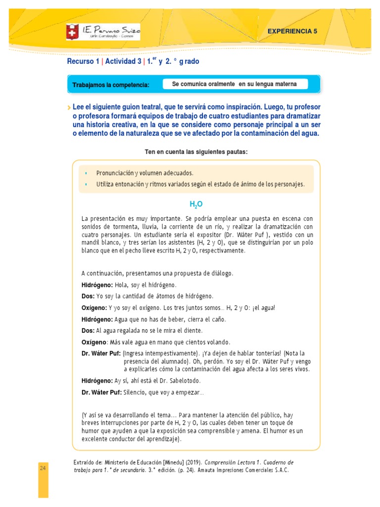 1°,2° EXP 5 ACT 3 Recurso 1 - 29.08 AL 2-09-2022 | PDF | Agua