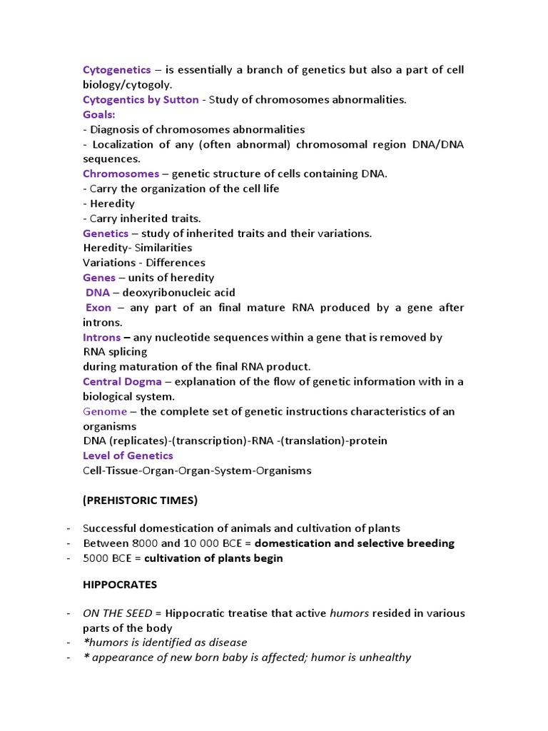 Cytogenetics - The Study of Chromosomes and Genetics | PDF | Meiosis ...