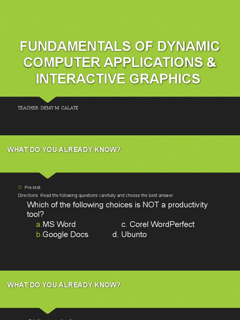 Ict-7 q1 Week 1 | PDF | Programming | Computer Program
