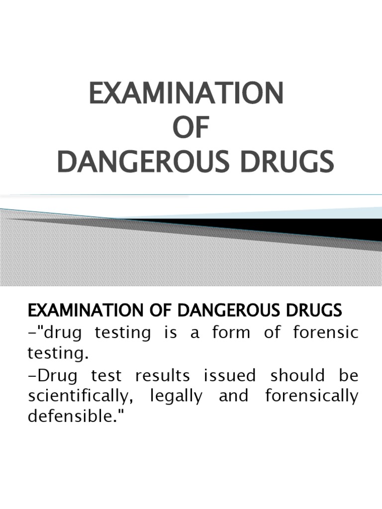 Forensic Examination of Dangerous Drugs | PDF | Chromatography | Drug Test