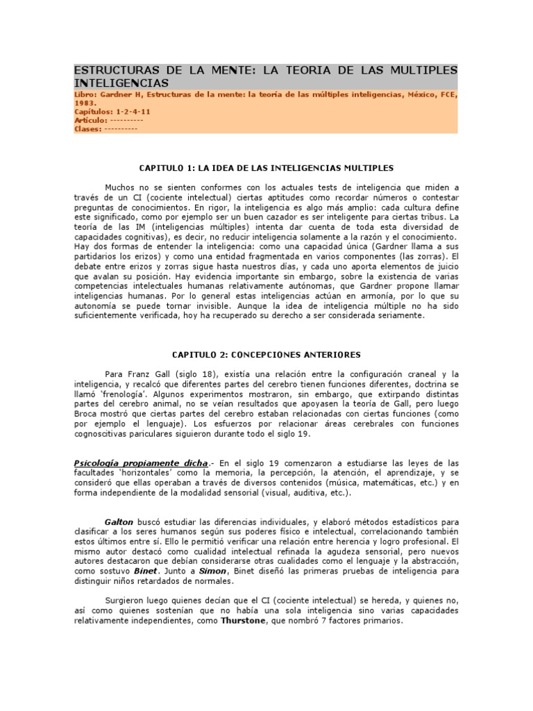 Estructuras de La Mente | PDF | Inteligencia | Mente