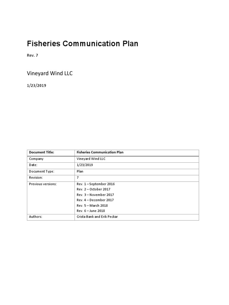 Fisheries Communication Plan | PDF | Offshore Wind Power | Communication