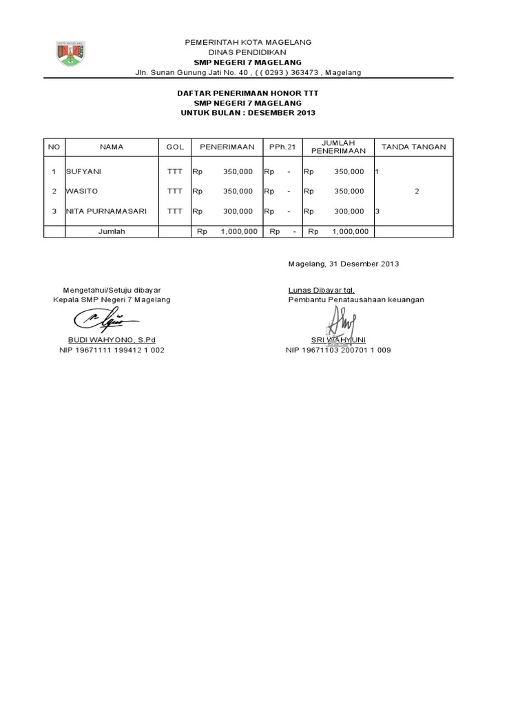 Leger Gaji Tiyok | PDF