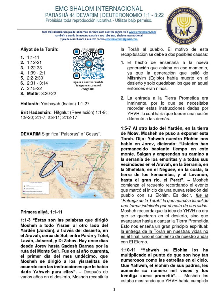 Parasha - 44 Devarim 5782 | PDF | Tetragrammaton | Yahvé