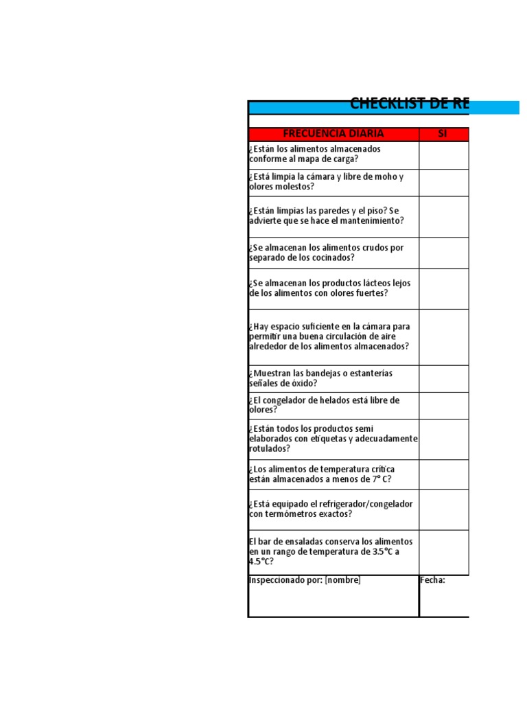 Check List de Un Refrigerador | PDF