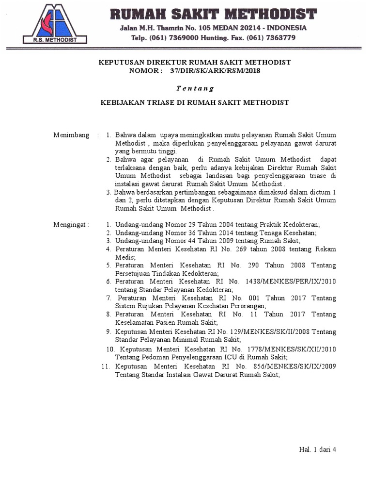 SK Kebijakan Triase | PDF