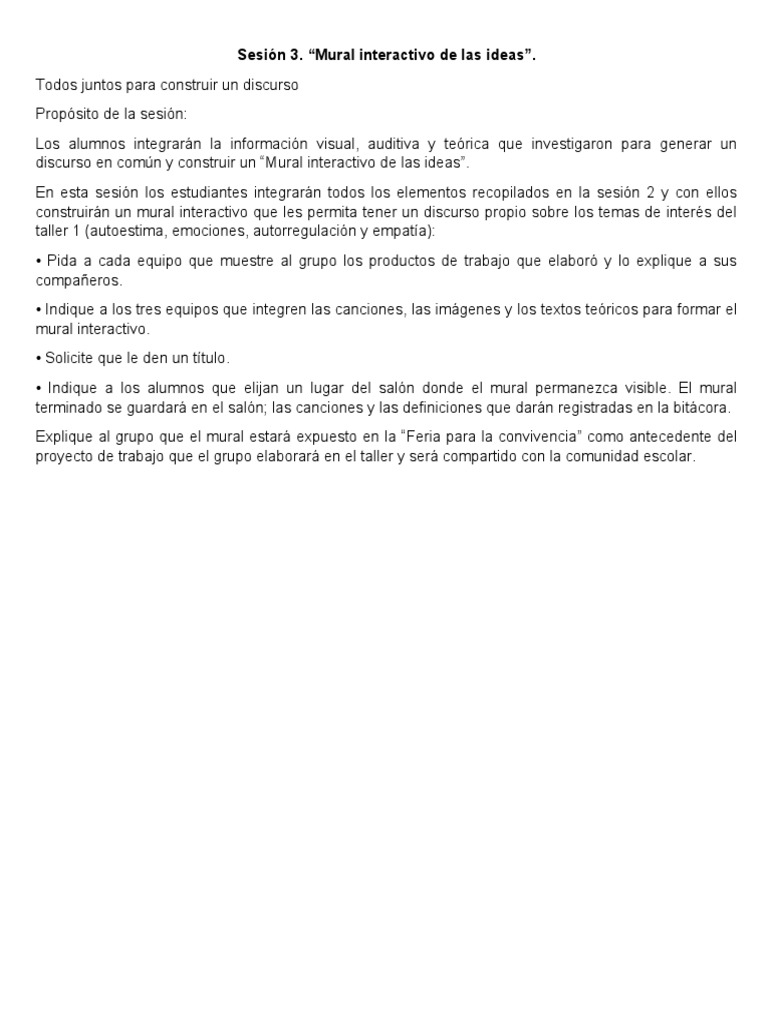 Mural Interactivo de Autoestima y Emociones | PDF