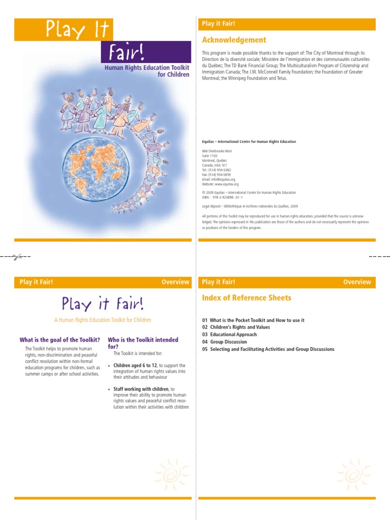 Play It Fair! A Human Rights Education Toolkit For Children | PDF ...