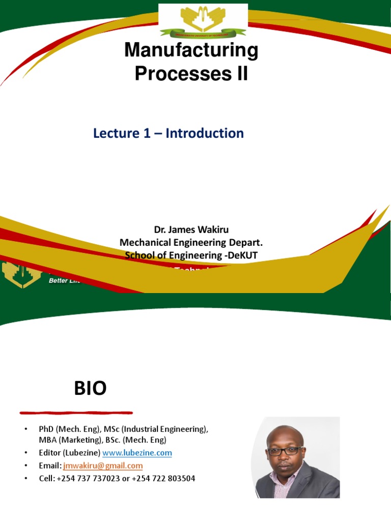 Lec1 - Introduction To Traditional Machining Processes | PDF ...