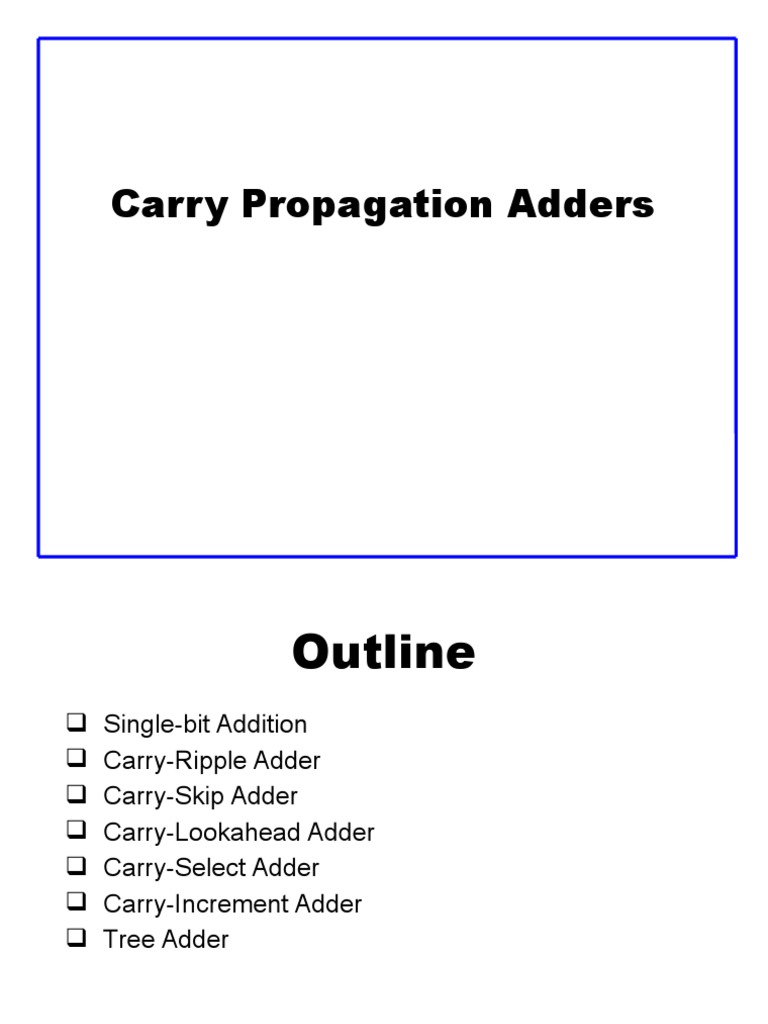 Carry Propagation Adders | PDF | Digital Electronics | Arithmetic
