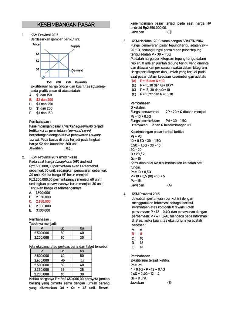 Keseimbangan Pasar | PDF