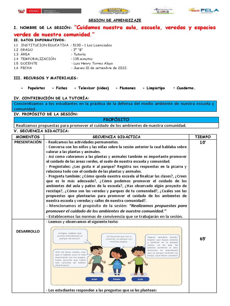 Sesión de Tutoría | PDF