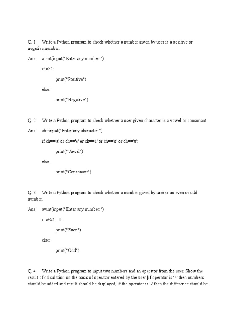 Class Viii Python Programs Pdf Computer Science Computer Programming