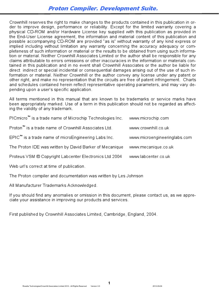 Proton Compiler Manual Pdf Microcontroller Personal Computers