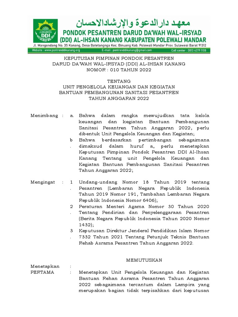 Upk2b Sanitasi Pesantren | PDF