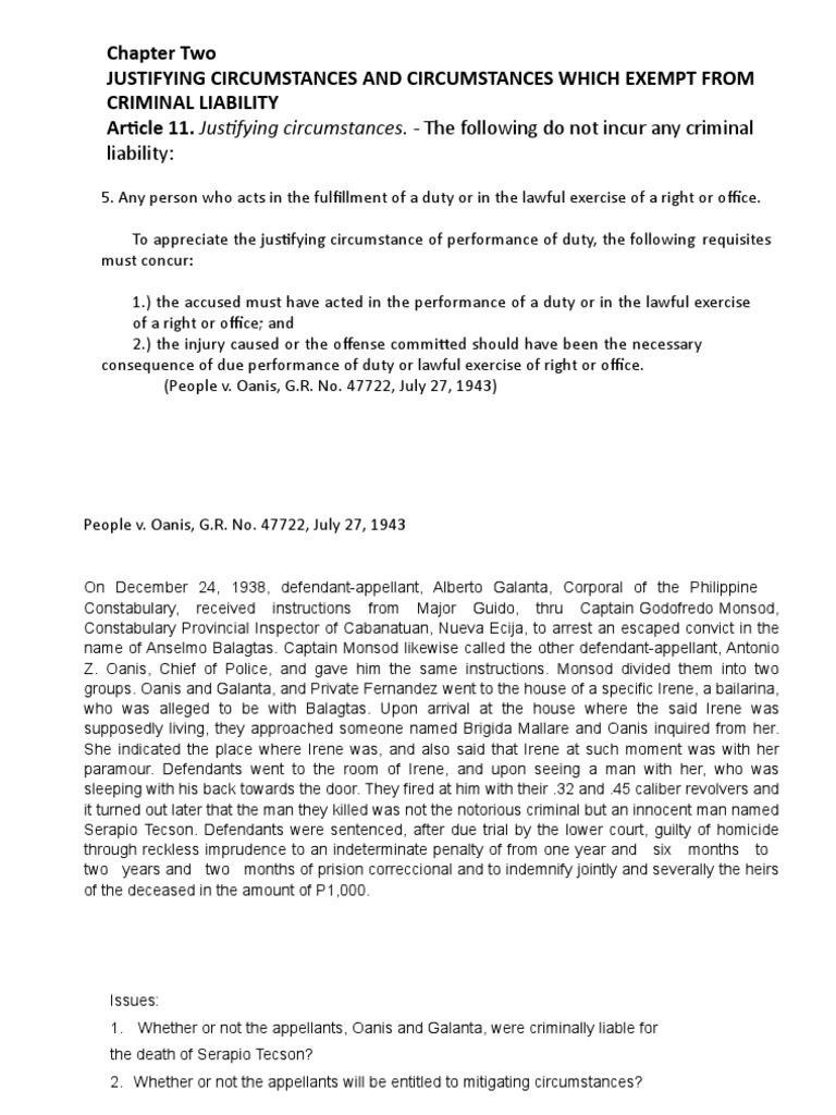 The Justifying Circumstance of Obedience to a Lawful Order and its ...