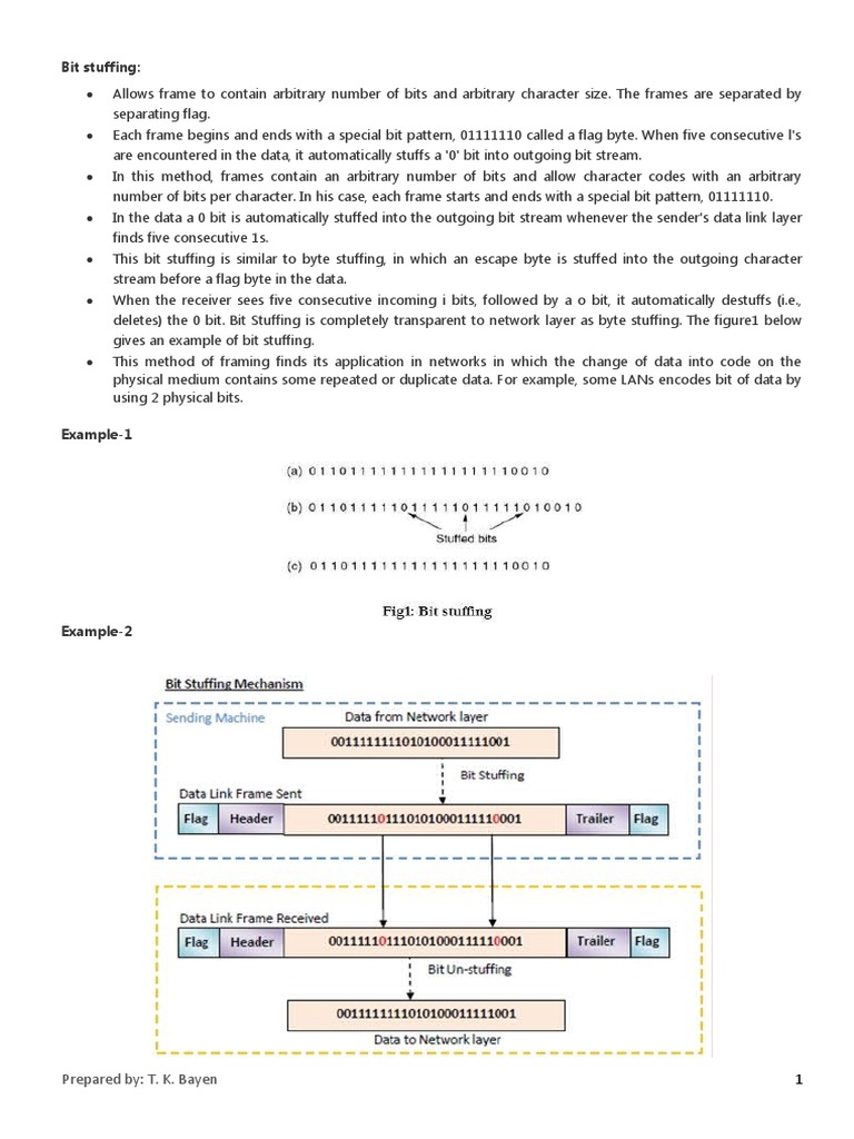 Bit And Byte Stuffing Pdf Internet Data Transmission 3311