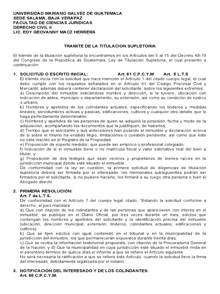 Tramite de Titulacion Supletoria | PDF | Apelación | Propiedad
