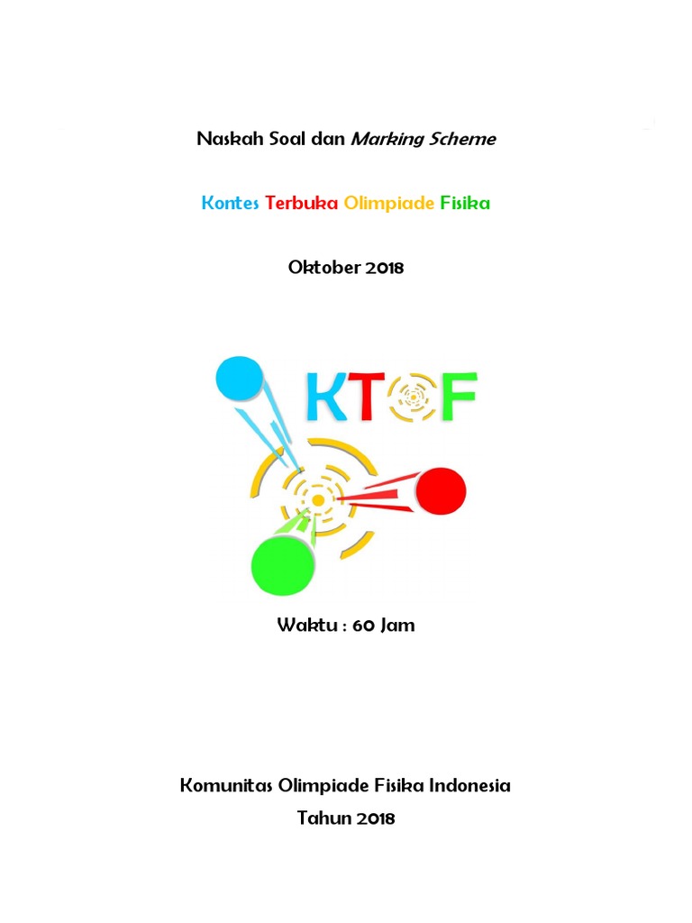 Marking Scheme Kto Fisika Oktober 2018 | PDF