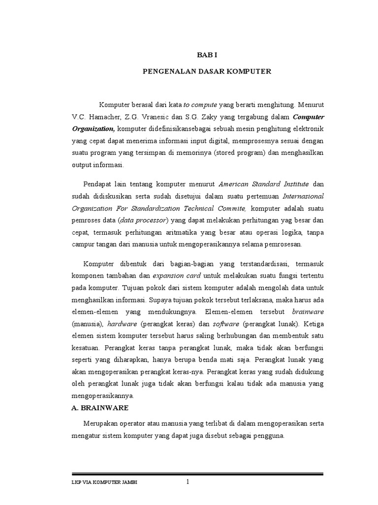 Modul Dasar-Dasar Komputer Dan Dasar Jaringan | PDF