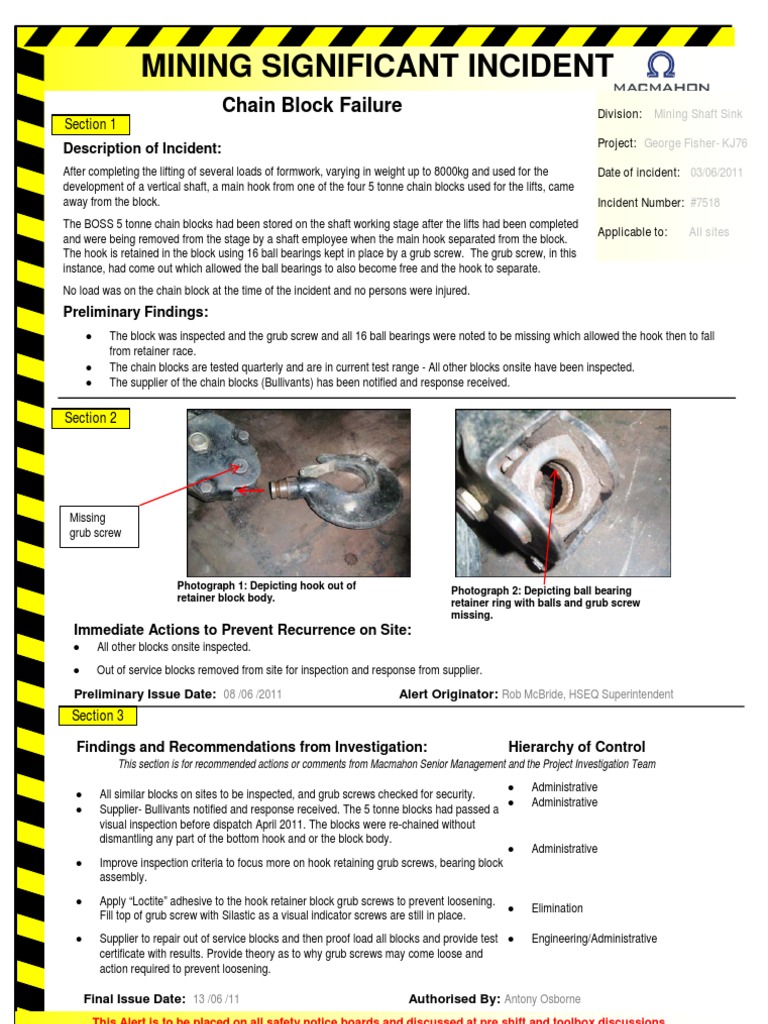 Preventing Chain Block Failures: A Case Study in Improving Inspection ...