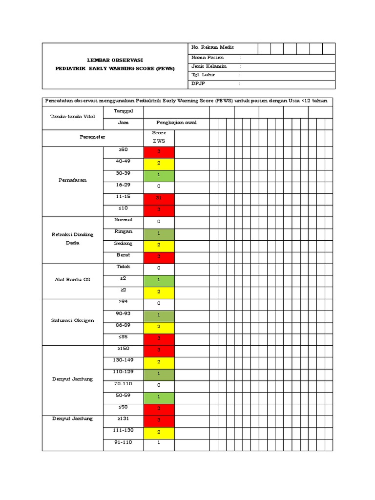Lembar Ews Anak Baru | PDF