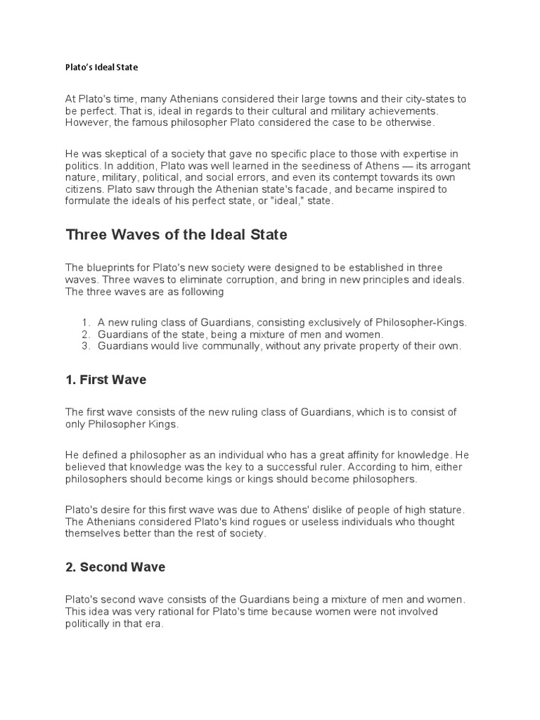 Plato Ideal State | PDF | Plato