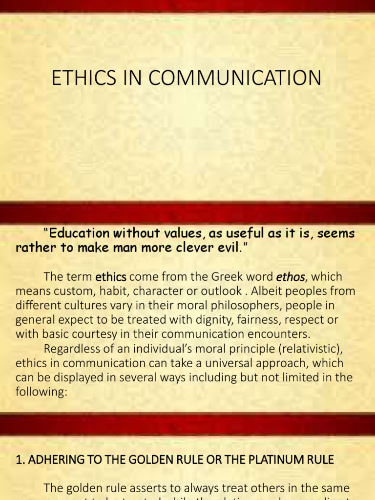 LESSON 3 - Ethics in Commu - GCAS 06 | PDF