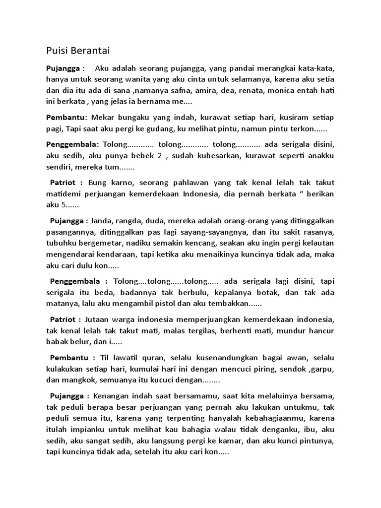 Puisi Berantai: Cinta dan Kemerdekaan | PDF | Puisi