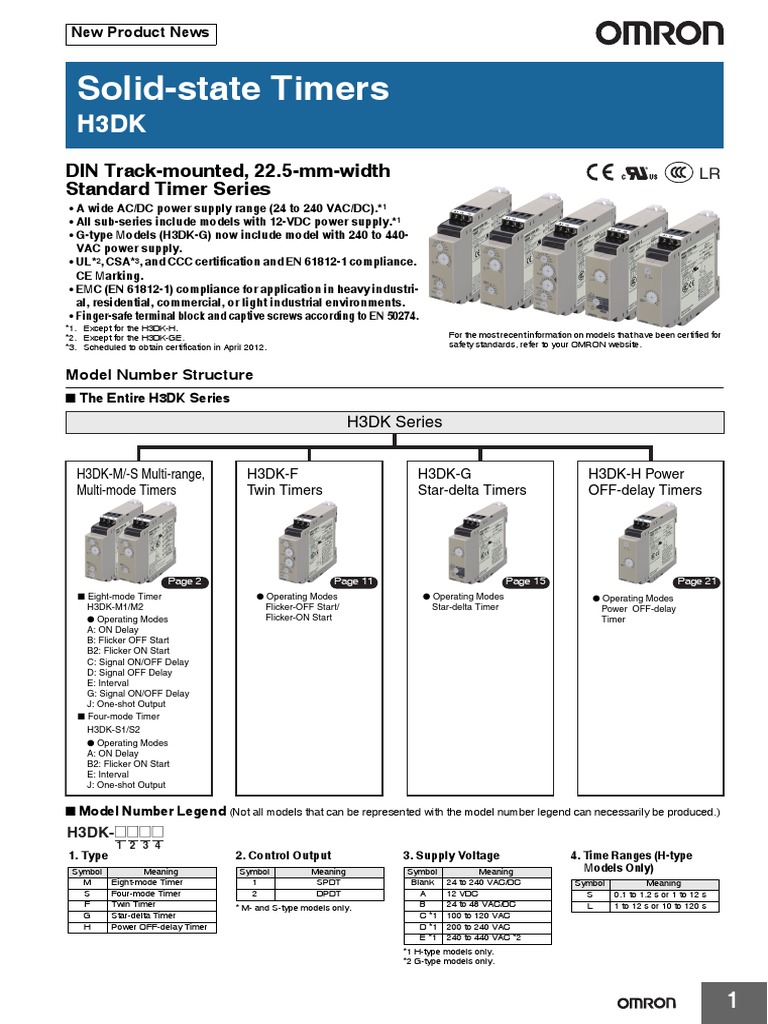 l118 h3dk Solid-State Timers Datasheet - en | PDF | Power Supply | Switch