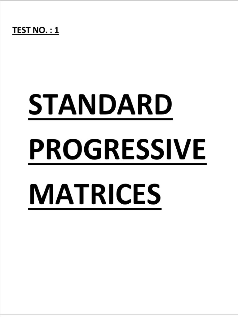 Practical No. 1 - RSPM (Standard Progressive Matrices) | PDF